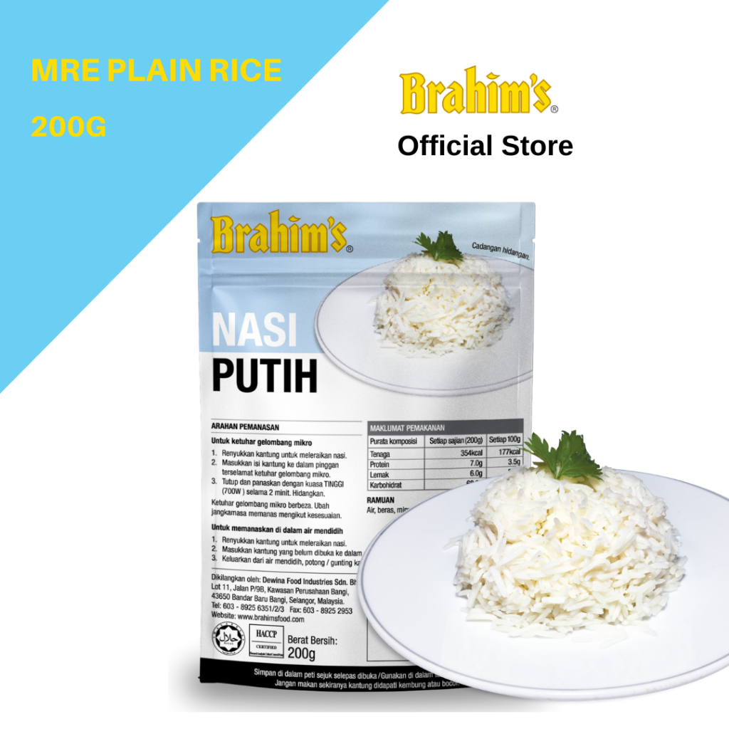 Nasi Putih Brahim's - White Rice (200g) | Shopee Singapore