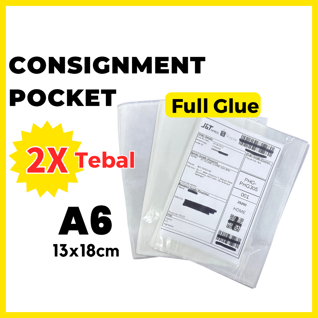 A6 Consignment Note Pocket Waybill Courier Bag Mailing Address Pocket ...