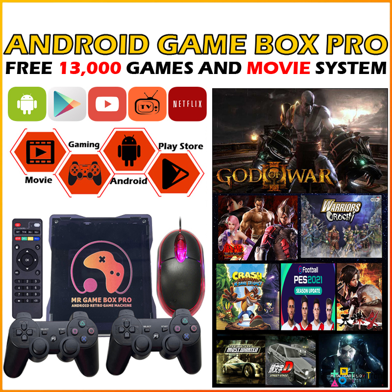 ANDROID TV GAME BOX PRO X3 2GB RAM 128GB ROM Arcade Gamebox Console Permainan Konsol TV Game PSP ...