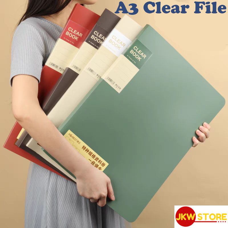 A3 Clear File 20 | 40 | 60 Pockets KOBEST Quality Clear Book File ...
