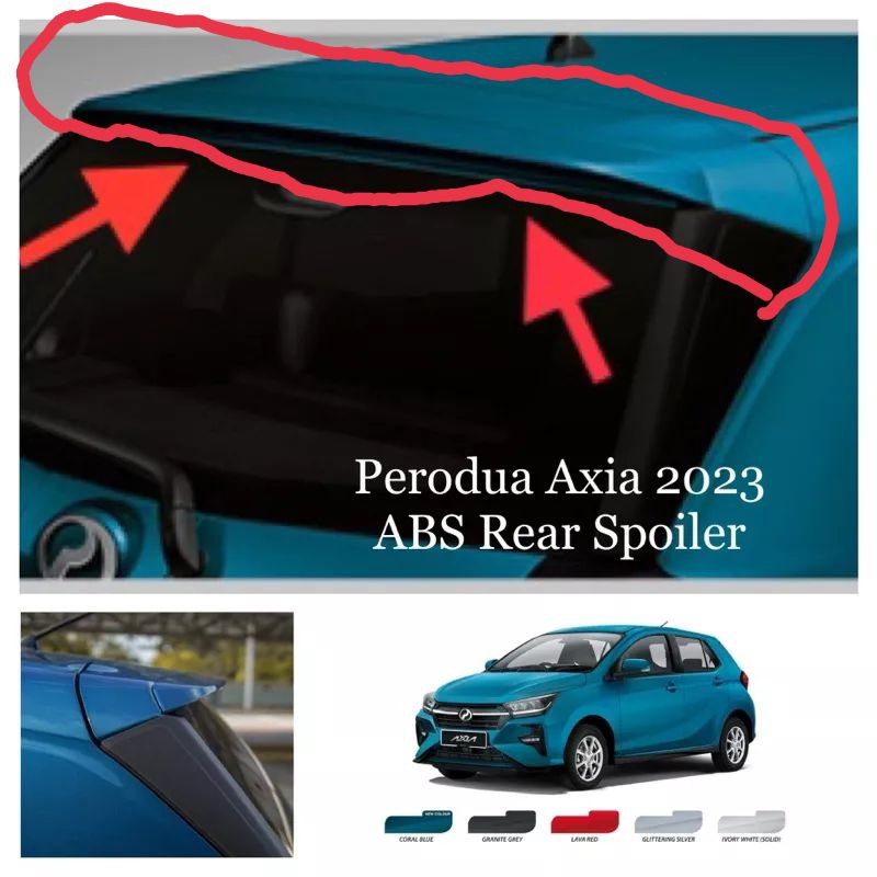 PERODUA AXIA 2023- Present ABS Rear SPOILER With Paint | Shopee Singapore