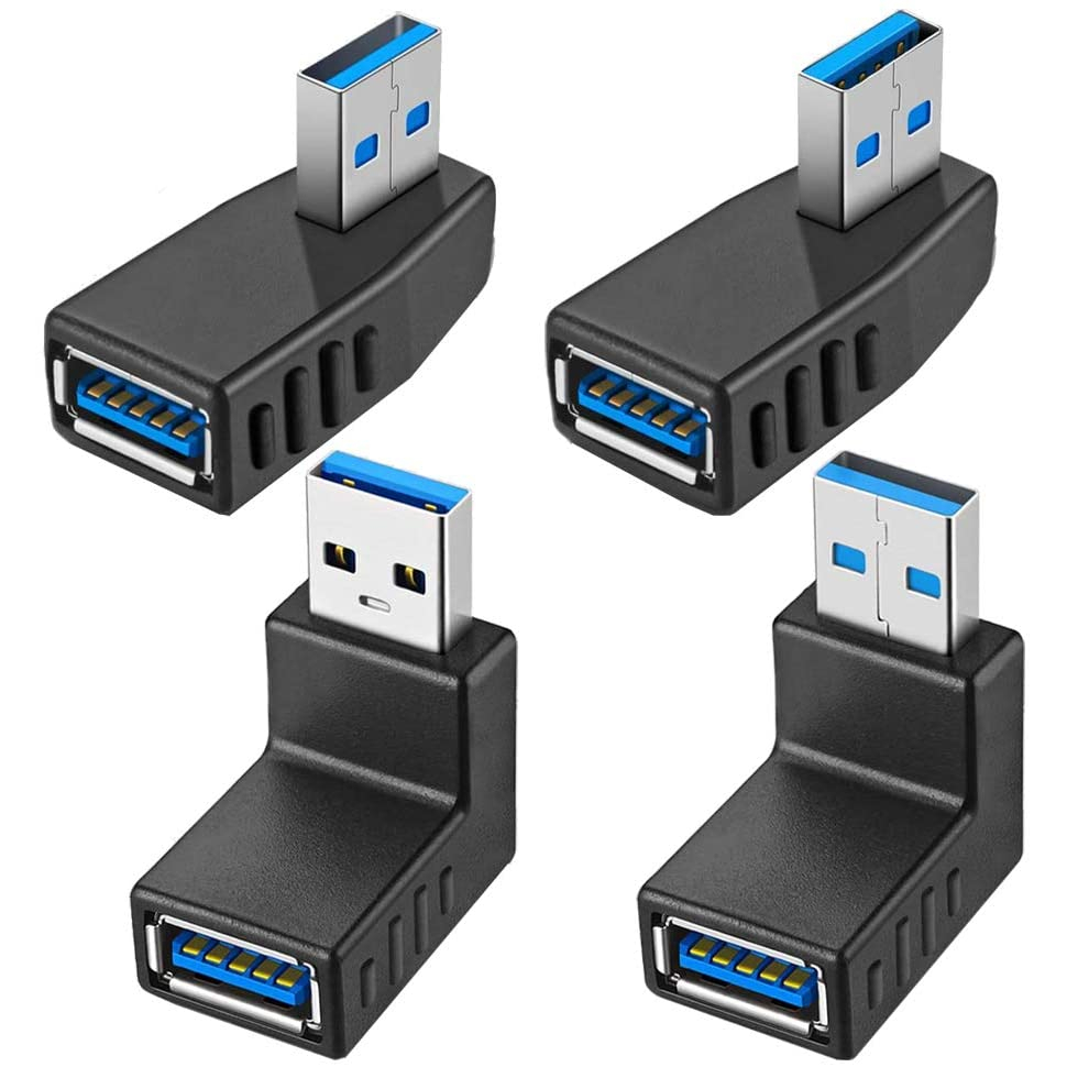 90 Degree USB 3.0 A male to female Adapter Connector Angle Extension ...