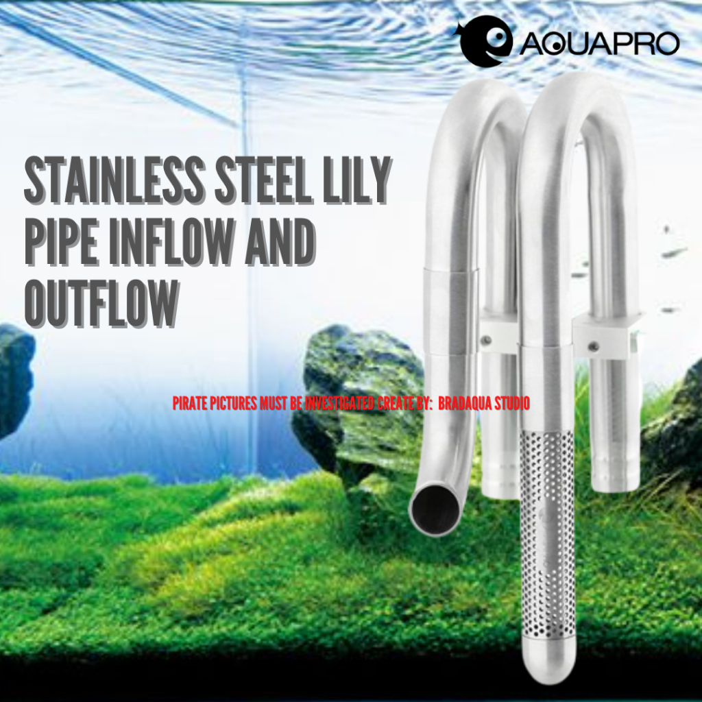 AQUAPRO Stainless Steel Lily Pipe Pro Inflow and Outflow 12mm/ 16mm ...