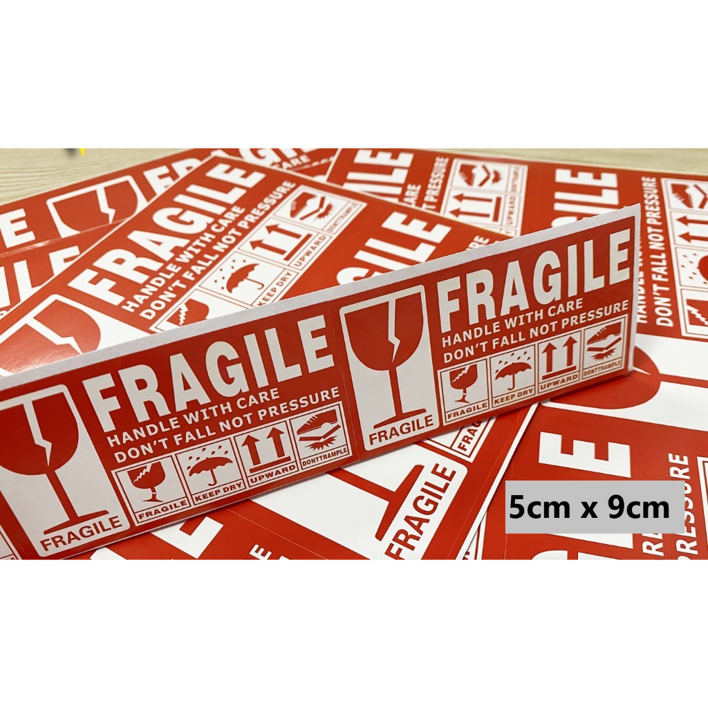[5pcs]Fragile Sticker 5cm x 9cm | Shopee Singapore