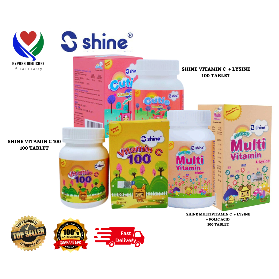 SHINE VITAMIN C / MULTIVITAMIN PLUS LYSINE 100'S | CHILD | Shopee Singapore