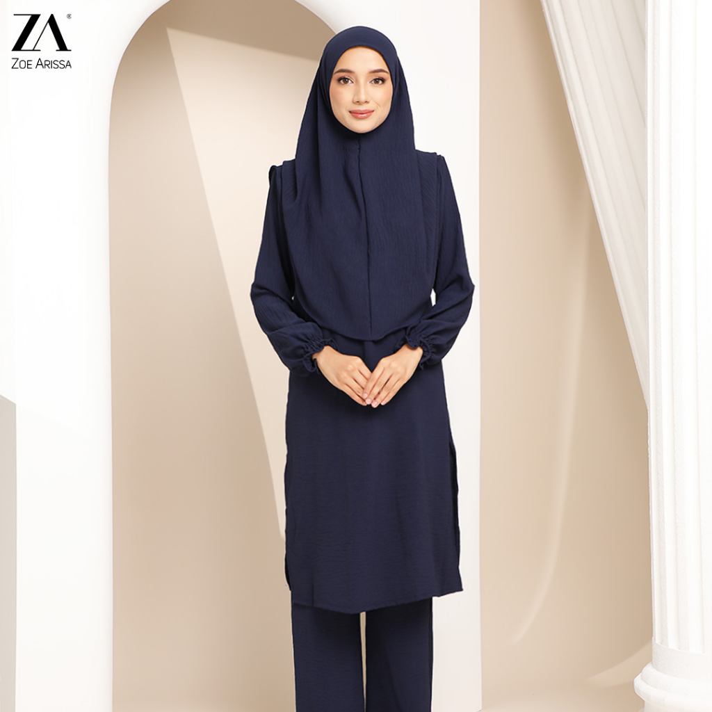 ZOE ARISSA SET MUSLIMAH SET BAJU SELUAR Suit Muslimah Cey Crepe ...