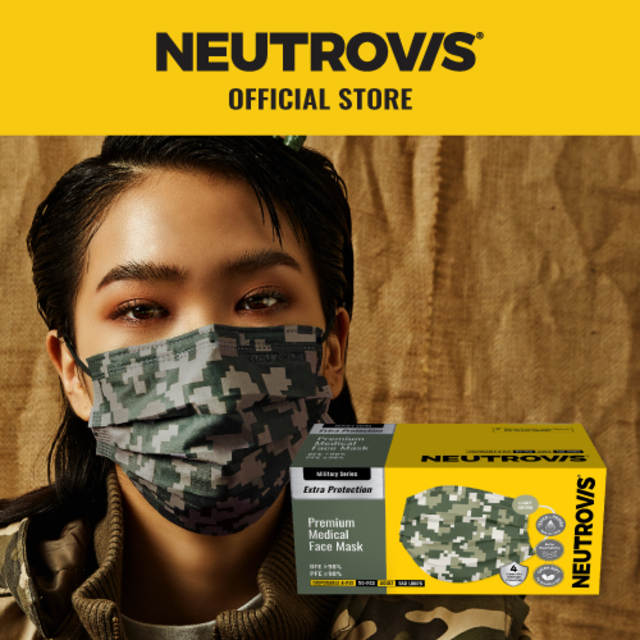 Neutrovis 4-Ply Military Series Premium Medical Face Mask 50s - Light ...