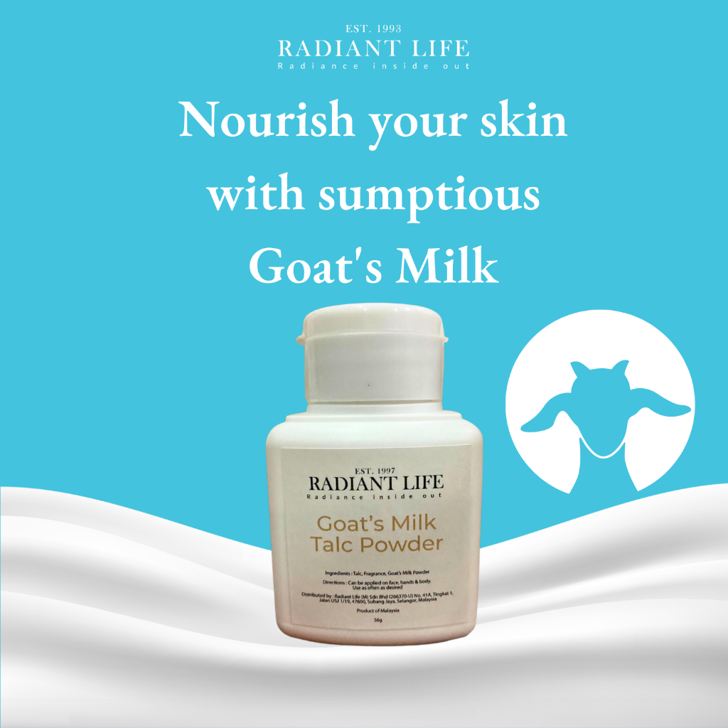 Moisturising Goat's Milk Talc Powder by Radiant Life (56g) | Shopee ...