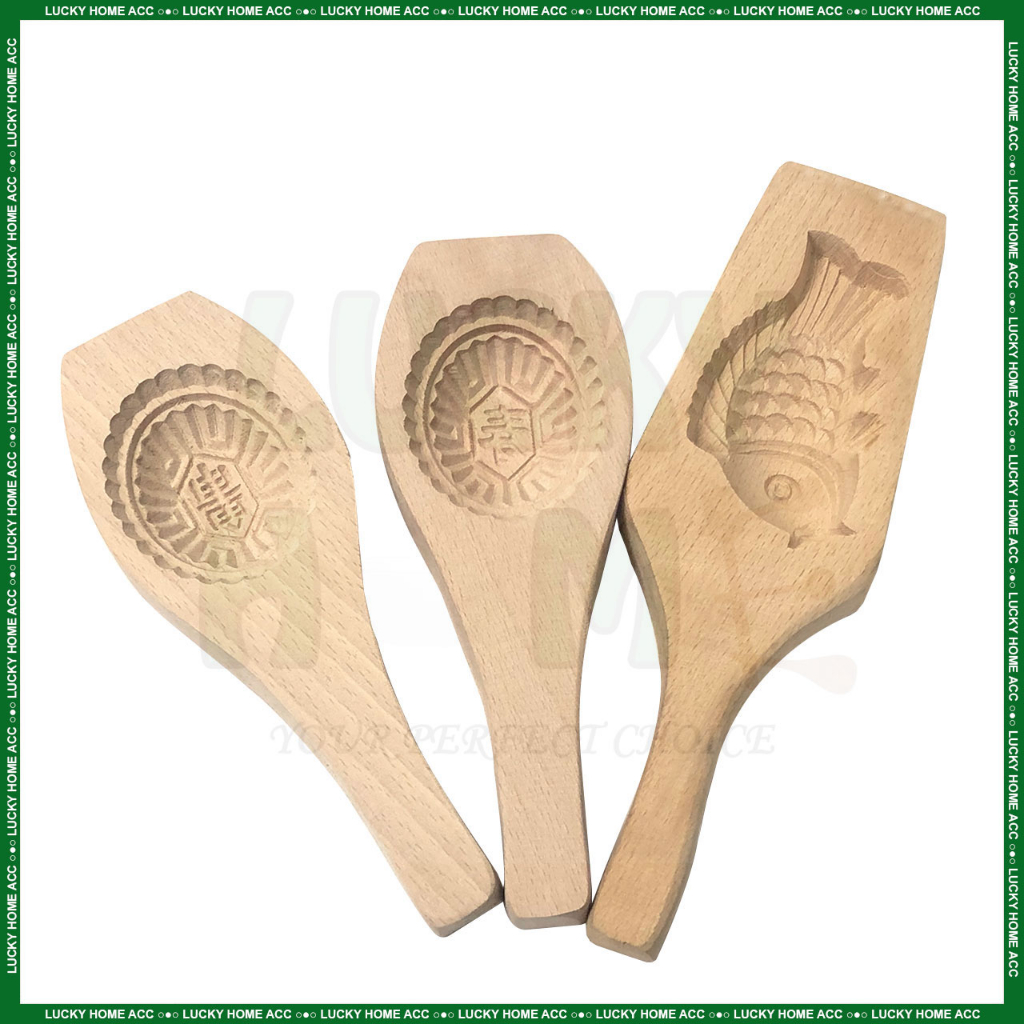 Traditional Wooden Ang Ku Kuih Mould Koi Fish Mould Bakeware Angku Mold ...
