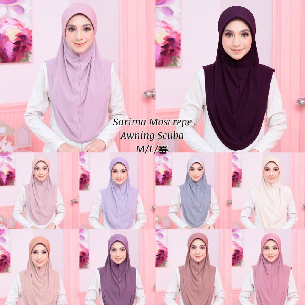 TUDUNG SARUNG MOSCREPE AWNING SCUBA | Shopee Singapore