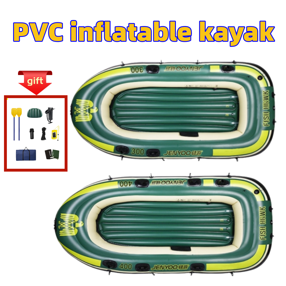 3/4 Person Thickening PVC Inflatable Boat Raft River Lake Dinghy Boat ...