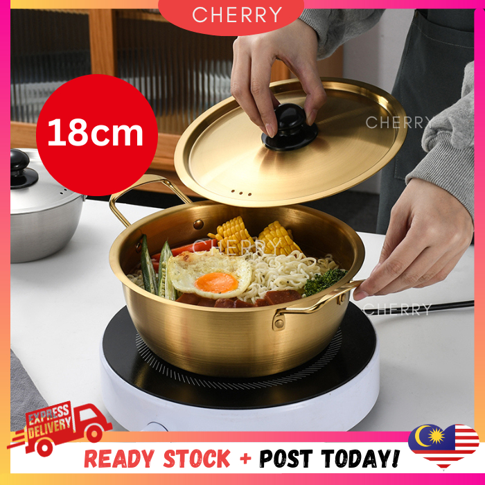 CHERRY Korea Ramen Pot Noodle Golden Periuk masak maggie Pots With ...