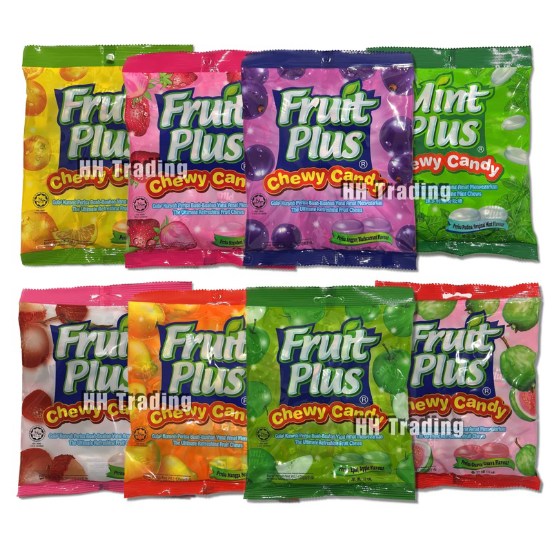 120g FRUIT PLUS CHEWY CANDY (MINT / BLACKCURRANT / STRAWBERRY / MANGO ...