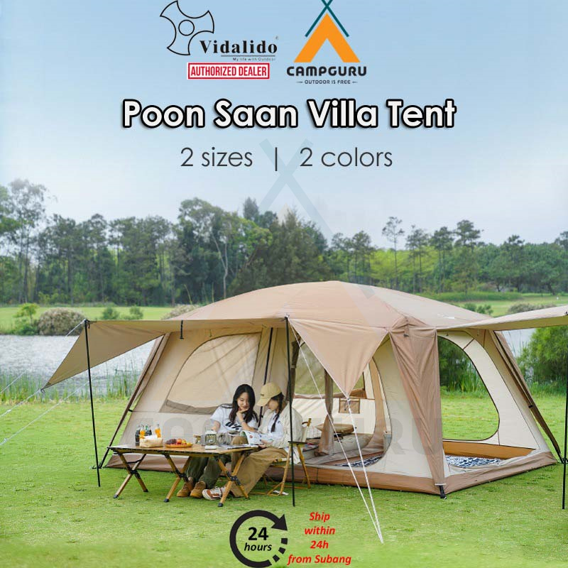 VIDALIDO Poon Saan Villa Family Tent Camping Portable Folding Tent Two ...