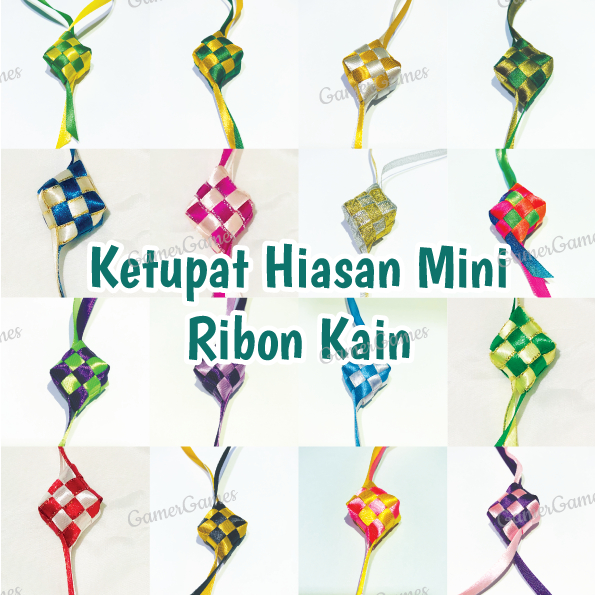 KETUPAT HIASAN MINI RIBBON KAIN SATIN 3CM HANDMADE HARI RAYA | Shopee ...