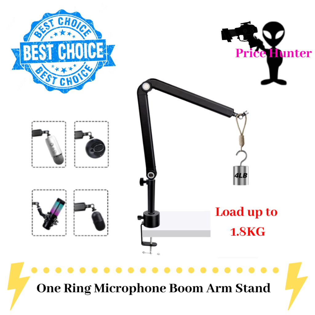 Microphone Stand Heavy Suspension Boom Adjustable Scissor Arm Stands ...