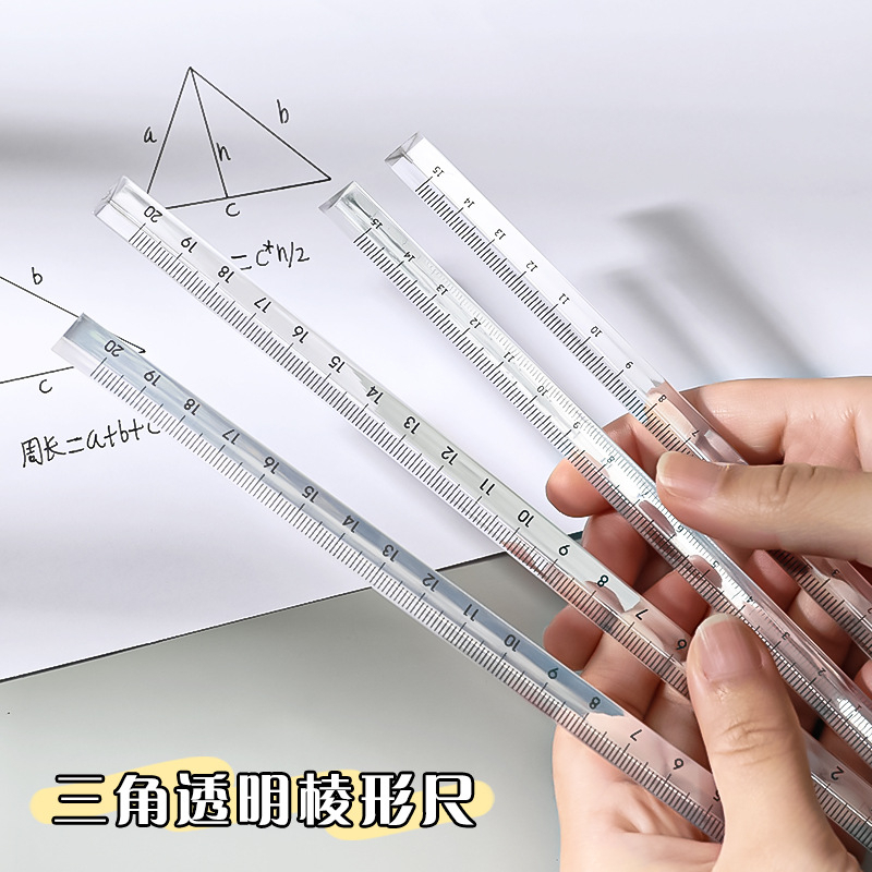 Transparent Triangular Ruler 15cm Pembaris Simple Ruler 15cm Student ...