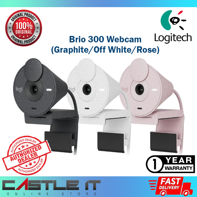 Logitech Brio 300 Full HD 1080p Webcam with Microphone USB-C Privacy ...