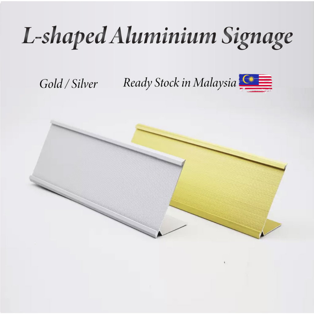 L shaped Stand Signage Aluminum Alloy Name Desk Plaque Desk Plaque ...