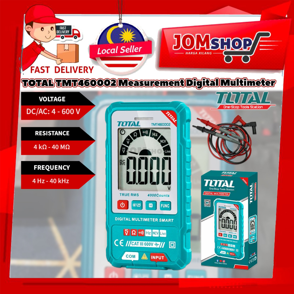 TOTAL Digital Multimeter TMT460012 600V digital multimeter tester ...