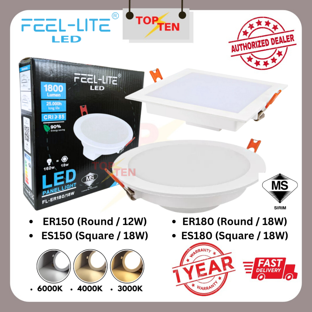 Feel Lite Led Downlight With Sirim Approval PR/PS Series Home Living Plaster Ceiling Light 12W ...