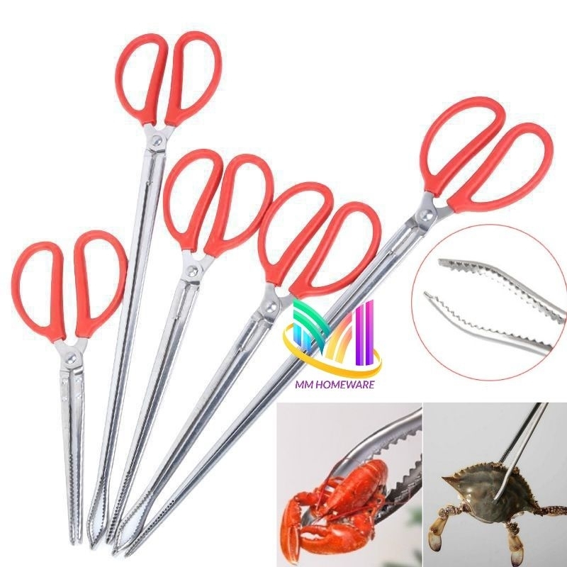 Multifunctional Anti-Slip Seafood Crab Tongs Clipper/ Charcoal Plier ...