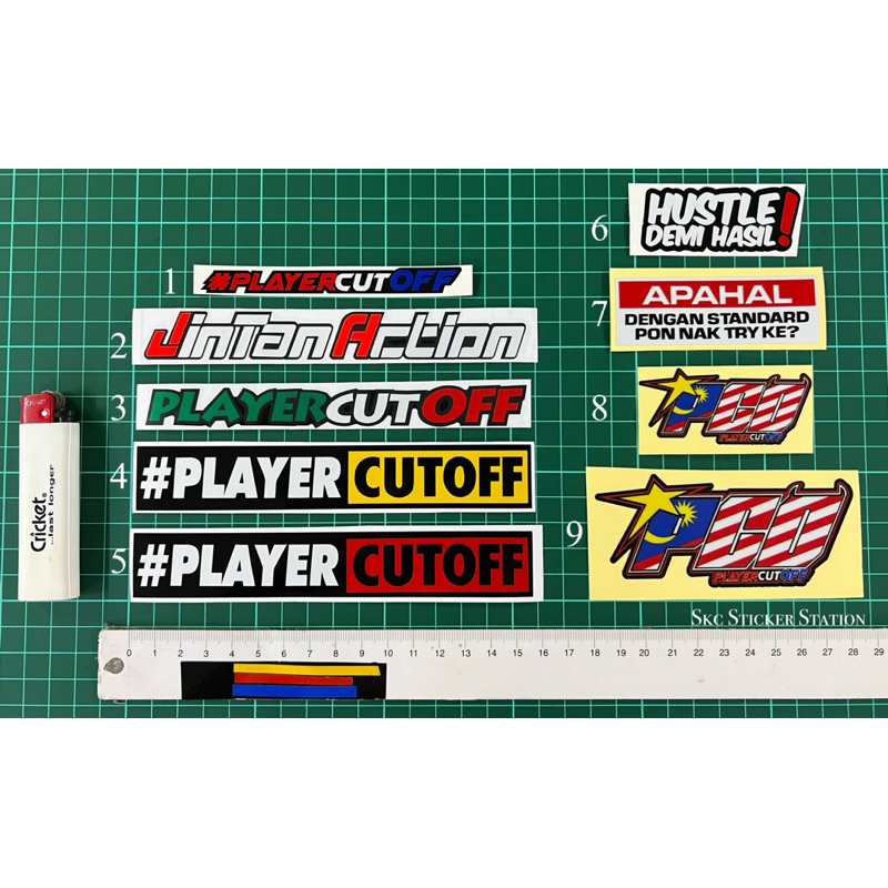 Sticker Ayat Perkataan (PlayerCutOff / Hustle Demi Hasil / Apahal ...