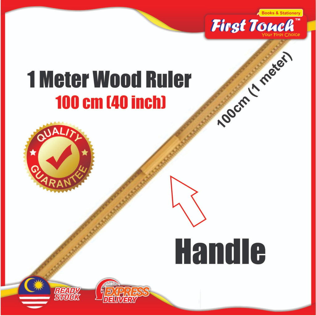 KAYU Wood Ruler 100cm 1 Meter with Handle Long Wood Ruler Tailoring ...
