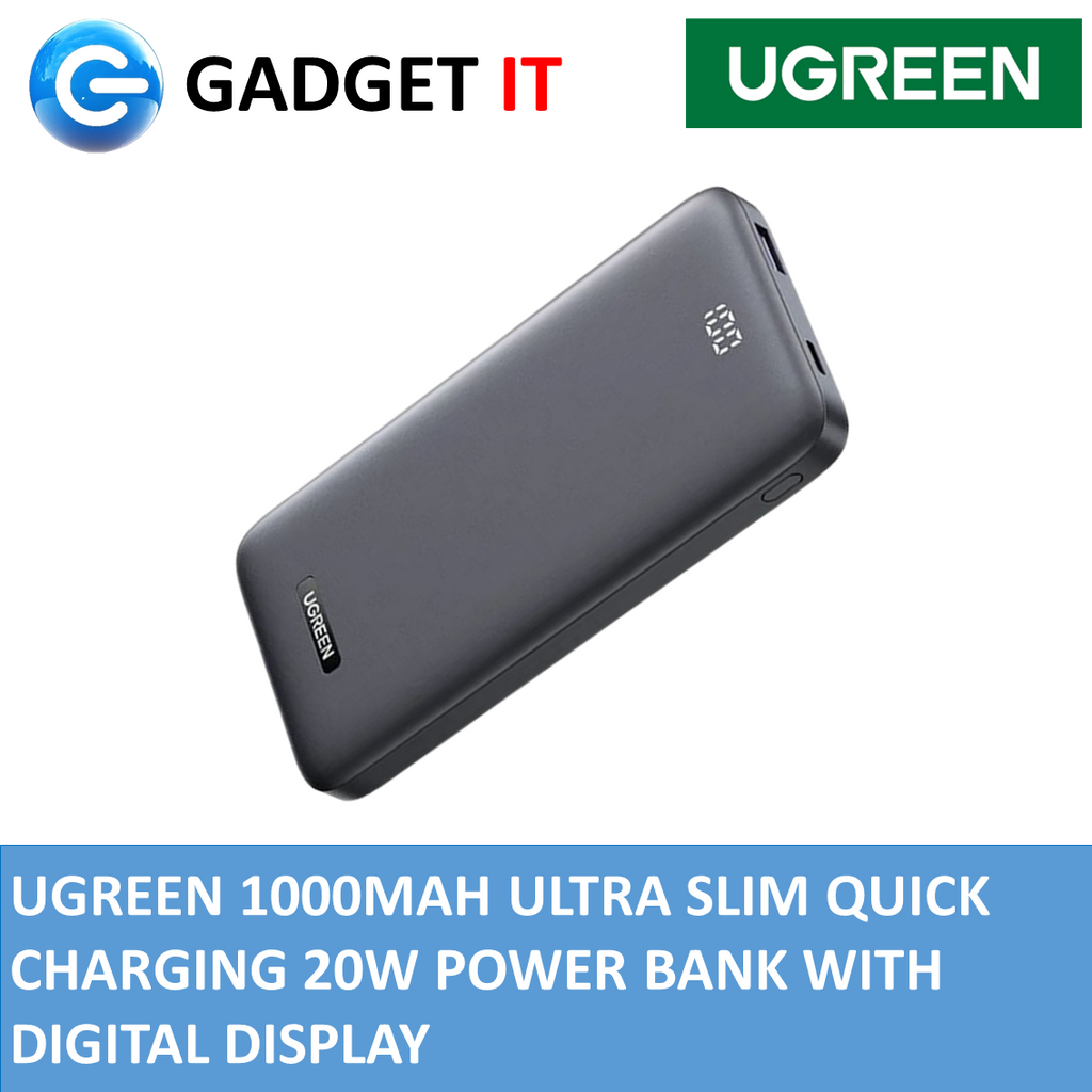 UGREEN 10000MAH ULTRA SLIM QUICK CHARGING 20W POWER BANK WITH DIGITAL ...