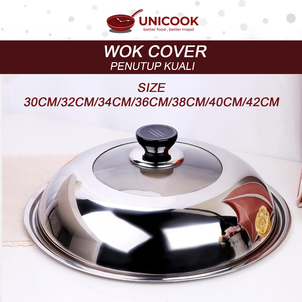 30/32/34/36/38/40/42CM Stainless Steel Wok Cover/Wok Cover Lid/Pan ...