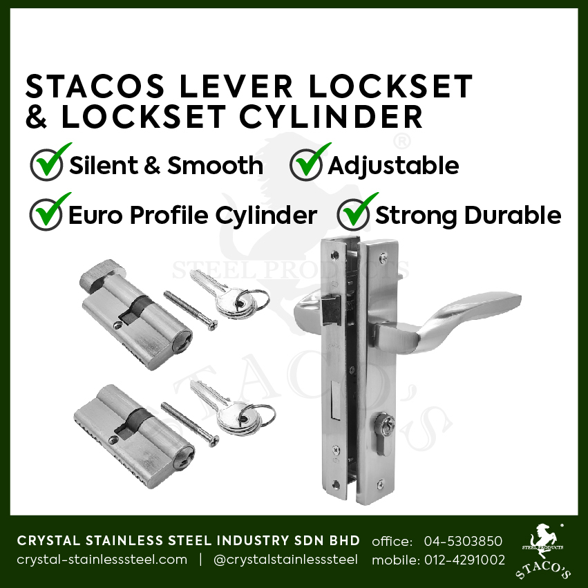 STACOS Lever Lockset Mortise Door Lock Handle Entrance Grill Door Gate ...
