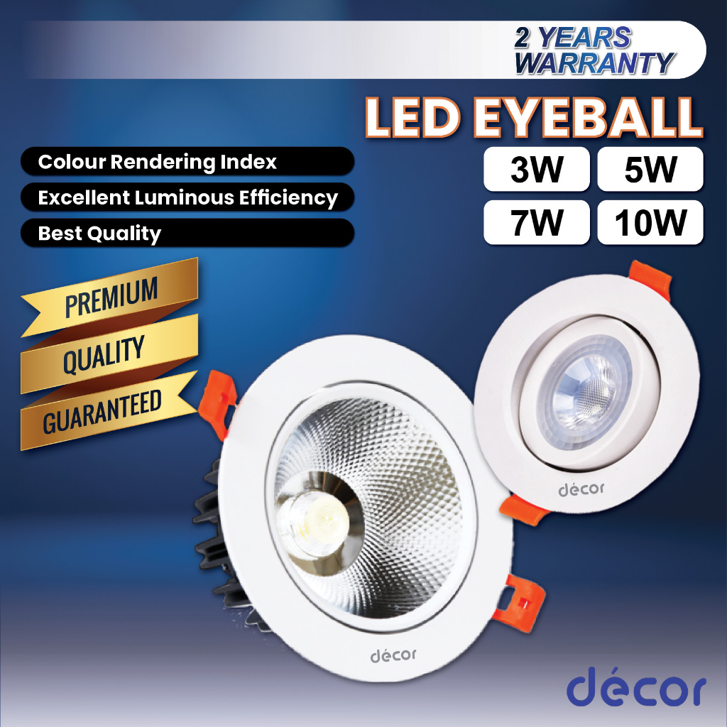 3W 5W 7W 10W LED Recessed Eyeball Spotlight Round Square LED Eyeball ...