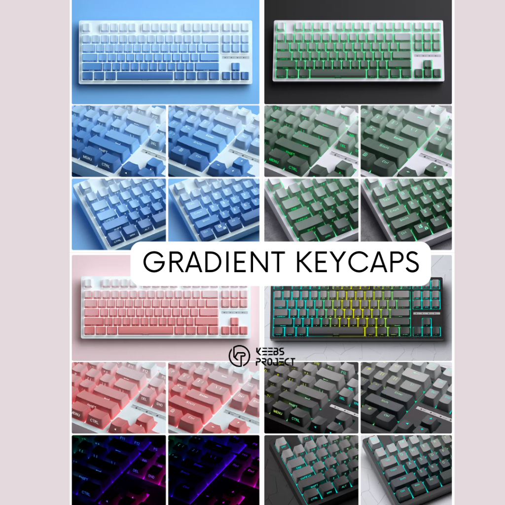 Gradient OEM PBT Shinethru keycaps | Dye-Sub | Gradient Pestal Keycaps ...