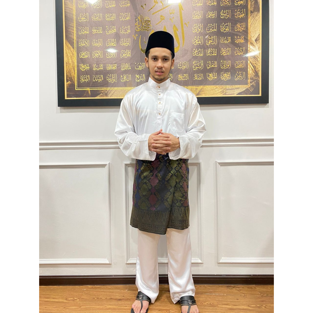 PUTIH Satin Malay Clothes, SATIN Malay Clothes, SATIN Embroidered Malay ...