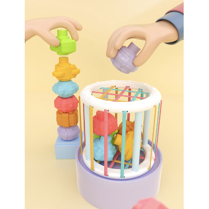 7 Pcs Baby Shape Sorting Toy Montessori Sensory Sorting Bin Toys ...