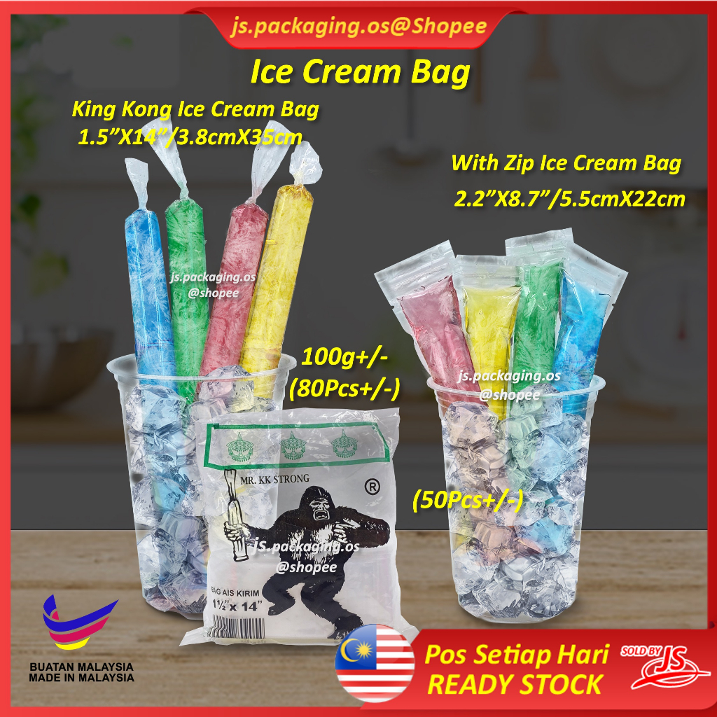 Plastik Aiskrim King Kong Ice cream Plastic Bag Plastik Aiskrim long ...