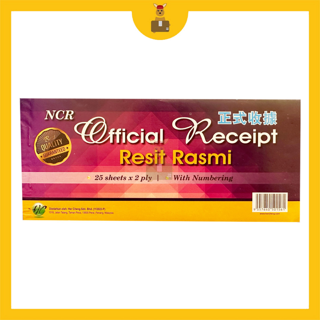 NCR Official Receipt Resit Rasmi Buku Resit (25 Sheets x 2ply With ...