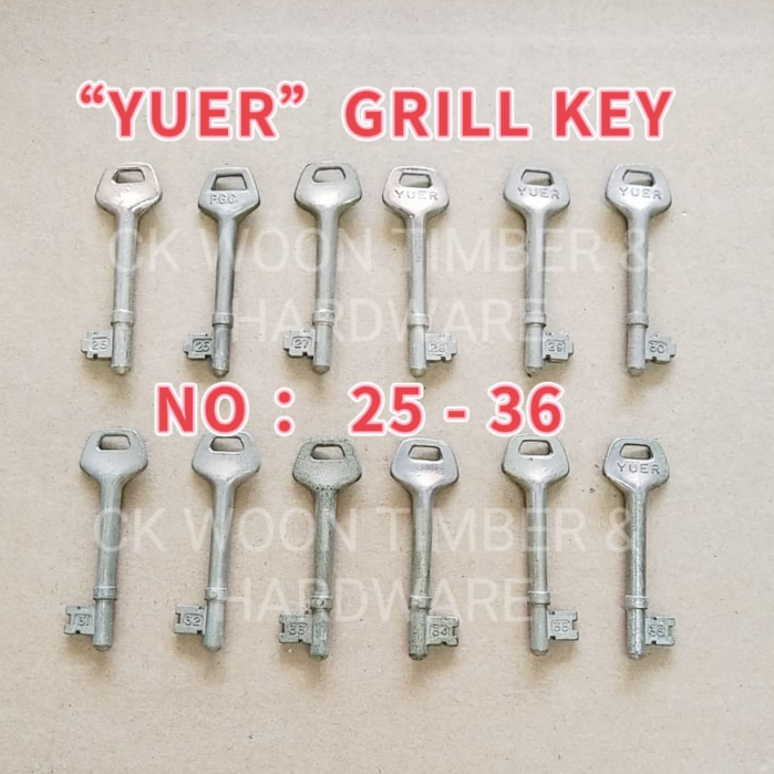 YUER Grill Lock for Metal Door KEY ONLY/Kunci Pintu Grill /Gate Lock ...