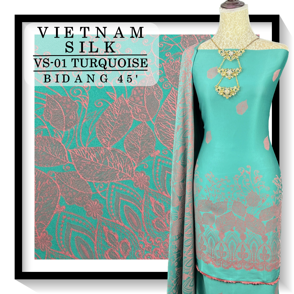 Vietnam Silk Kain Pasang Bercorak Emboss Exclusive Bidang 45 | Shopee ...