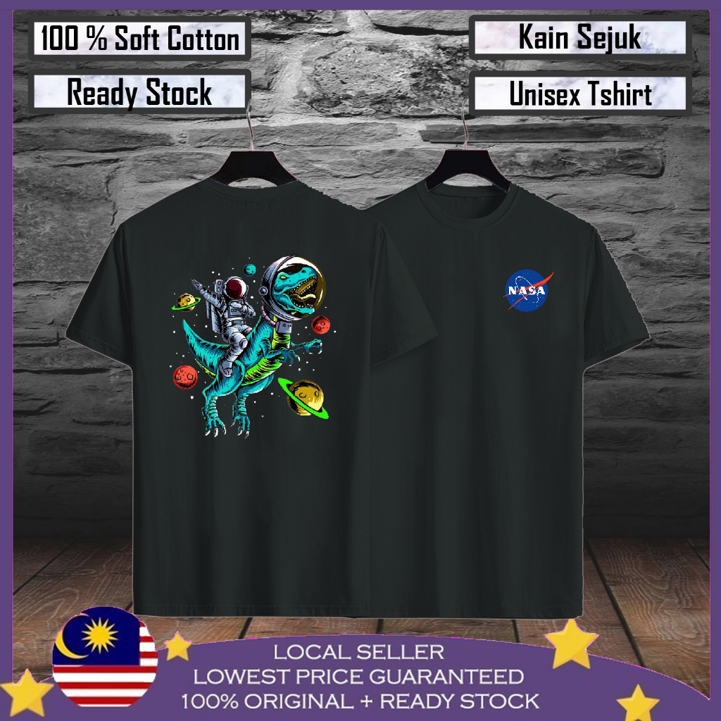 Premium Cotton Dinasour Astronuat NASA Baju Viral Lelaki Men T shirt ...