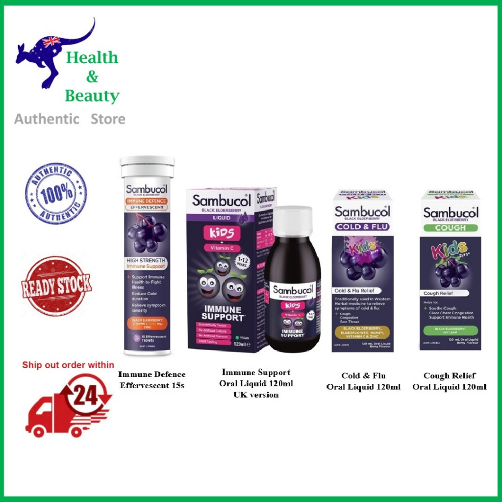 Sambucol Immune Defence Effervescent / Immune Support Liquid / Cold ...