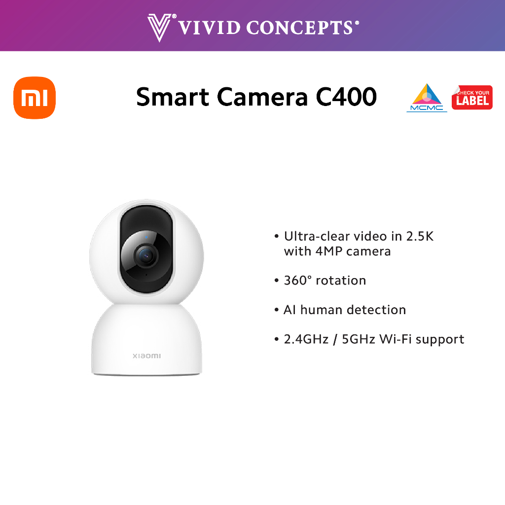 Xiaomi C400 Smart Camera CCTV | 1 YEAR WARRANTY | Shopee Singapore