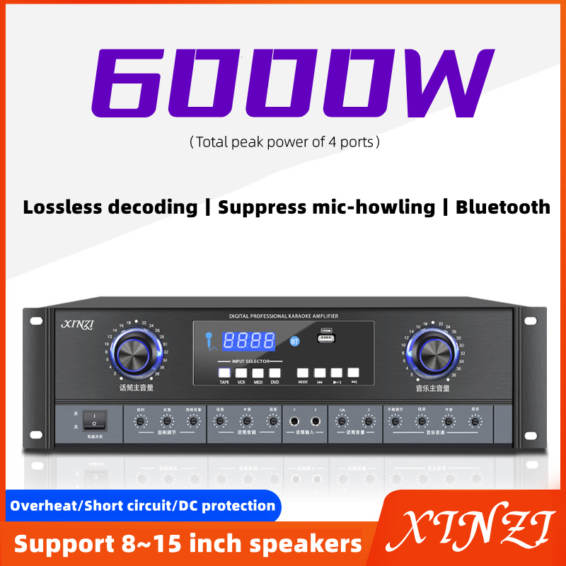 XINZI 6000W Professional Power Amplifier Karaoke Home Theater AMP ...