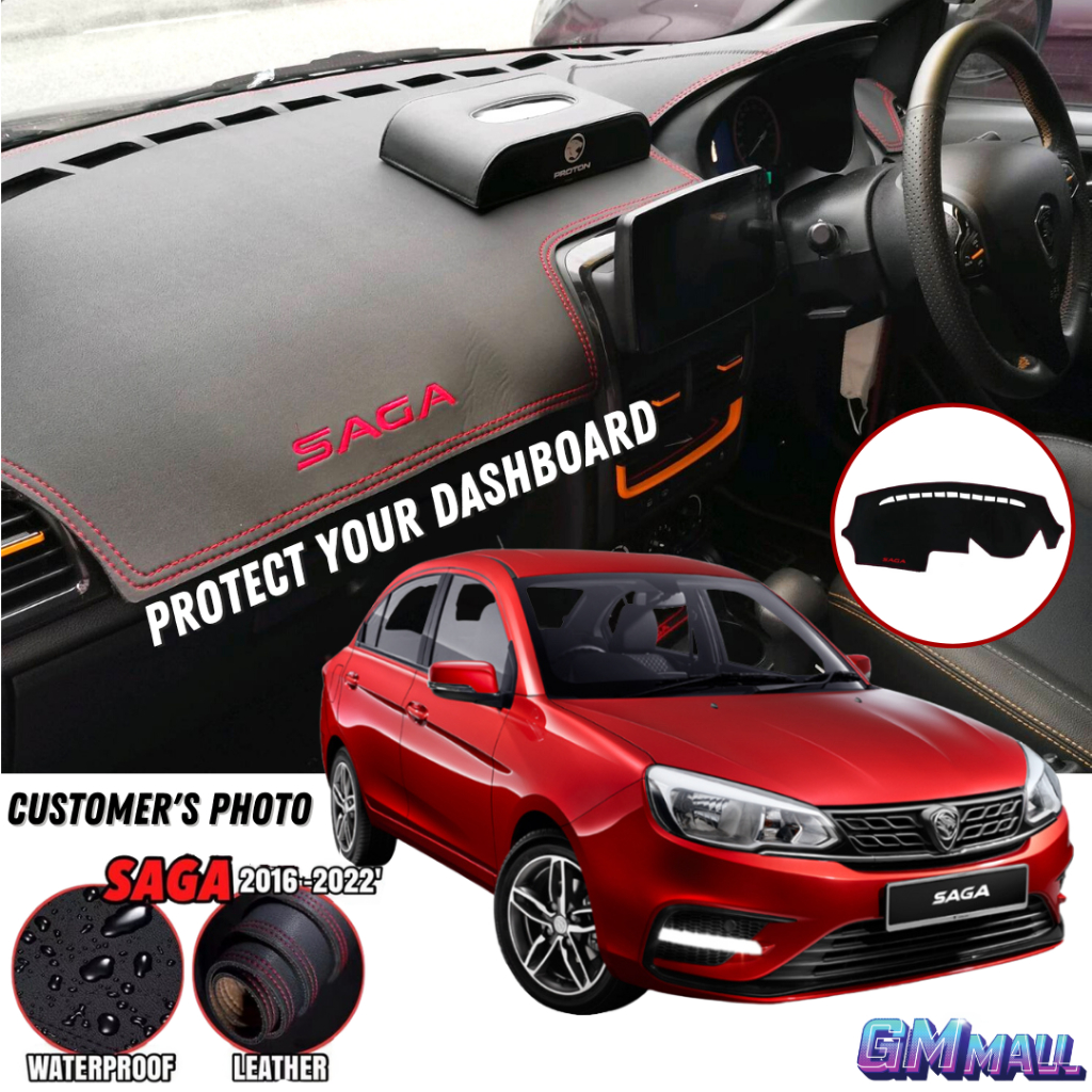 PROTON SAGA NEW LEATHER DASHBOARD COVER 2016-2022 Dash Protector mat ...