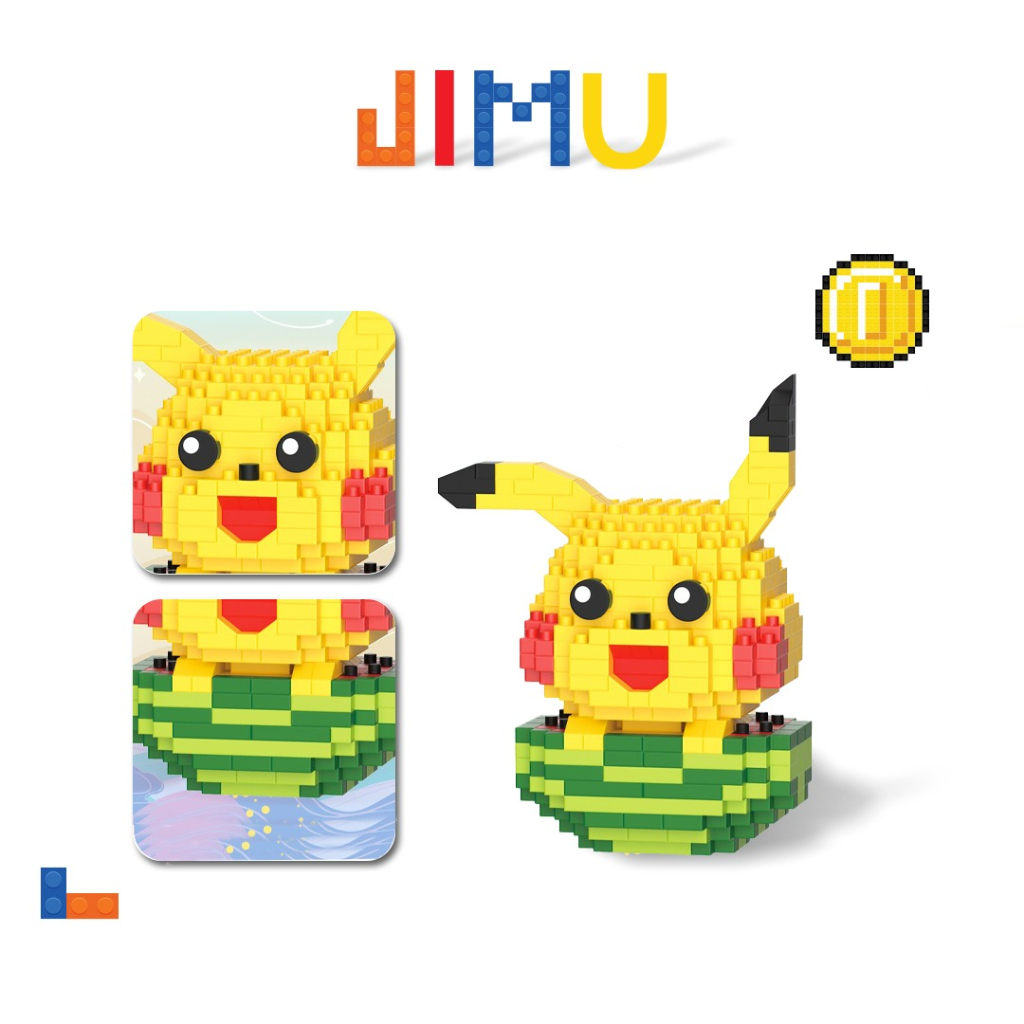 JIMU Cartoon Series W2161 Mini Cup Pikacuu Building Block Jigsaw Small ...