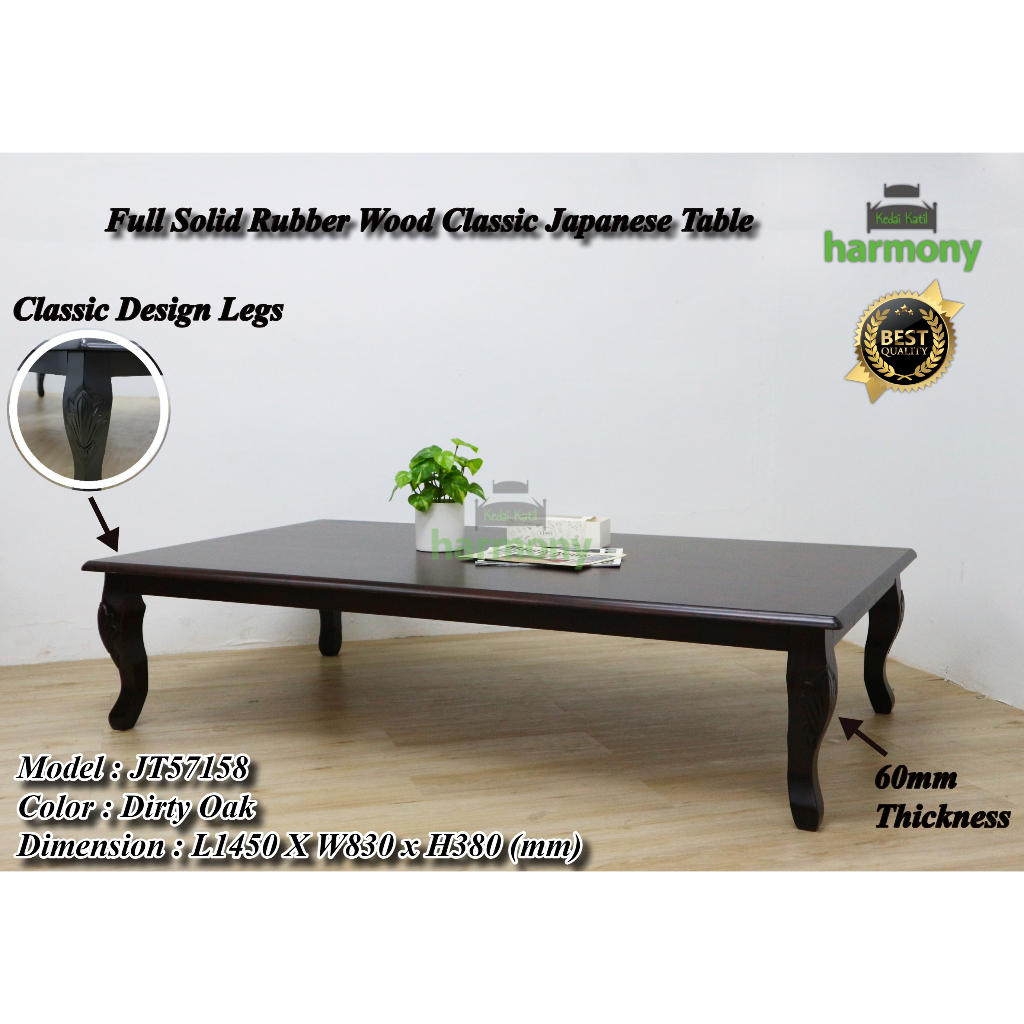 Harmony Classic Full Solid Meja Jepun / Full Solid Japanese Table ...