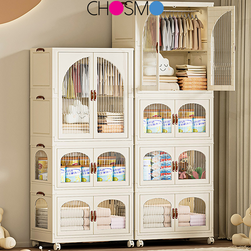 Double Open Doors Cabinet Wardrobe Storage With Lock Multipurpose ...
