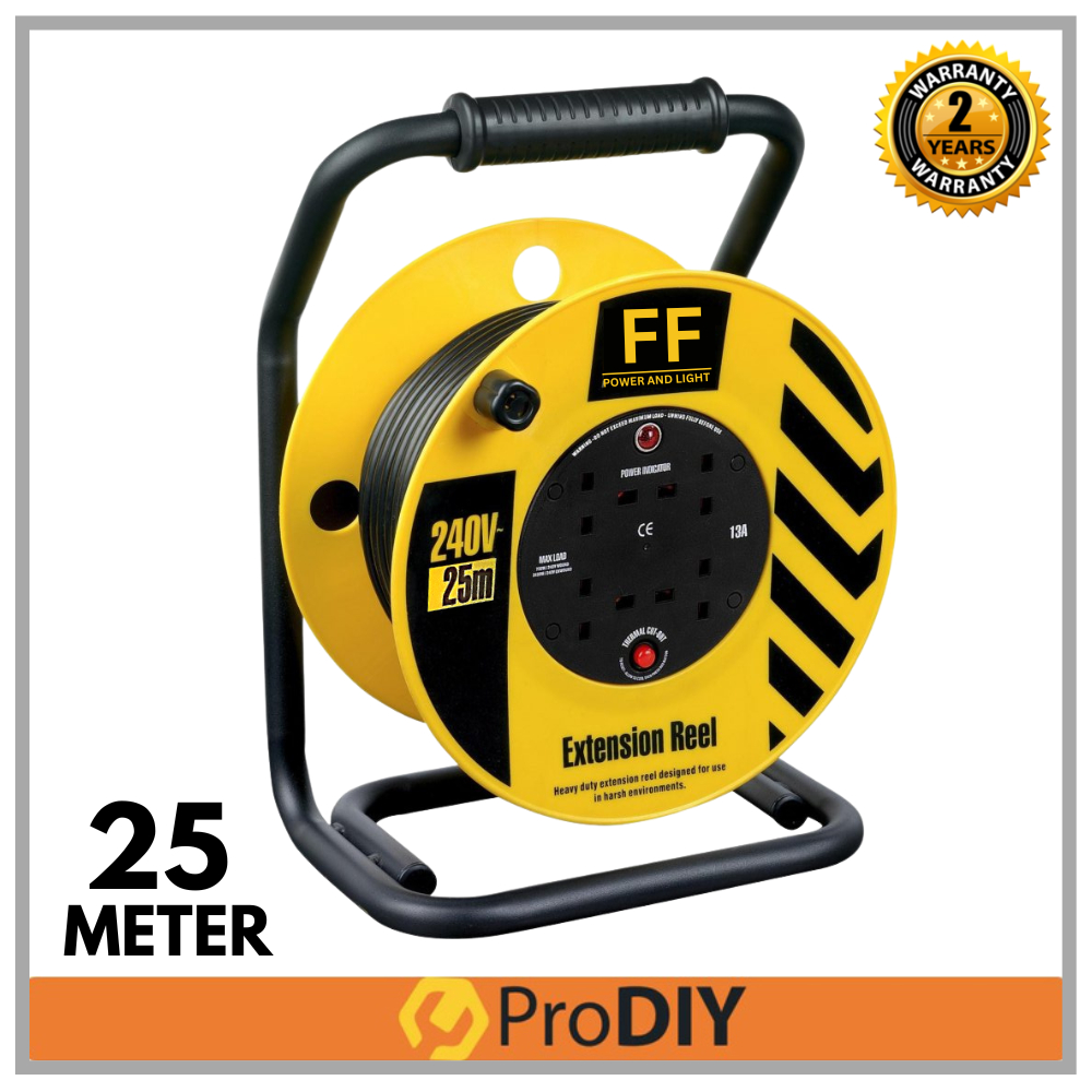FE86477 FFL Light Industrial Cable Reel 25M 240V Industrial Extension ...