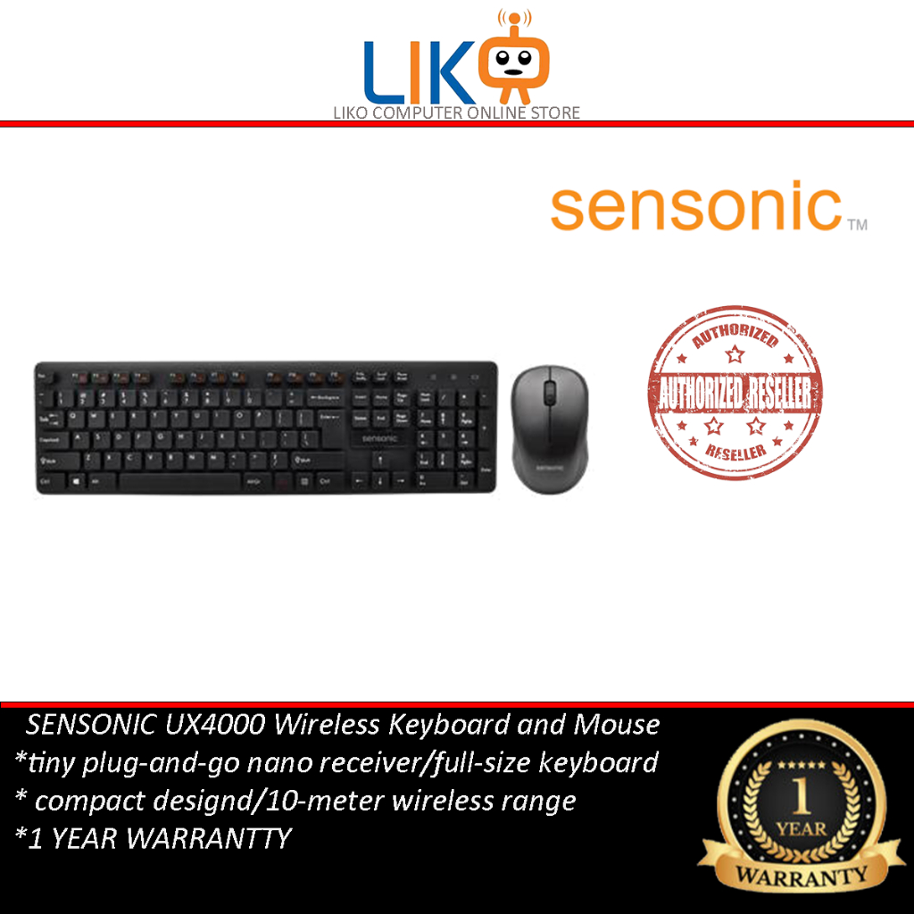 LIKO Sensonic UX4000 Wireless Keyboard and Mouse | Shopee Singapore