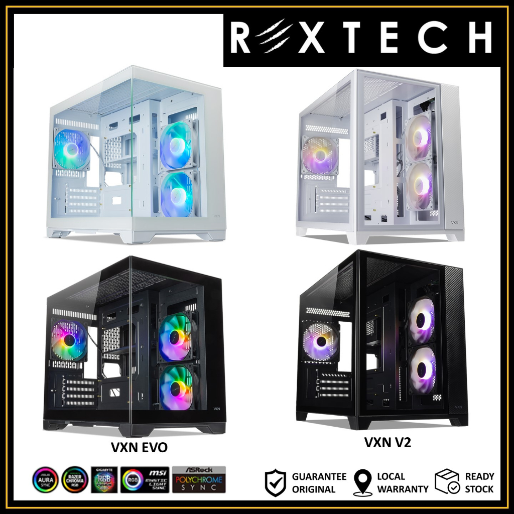 TECWARE VXN EVO OMNI / VXN V2 TG ARGB COMPACT CHAMBER MATX CASING BLACK ...